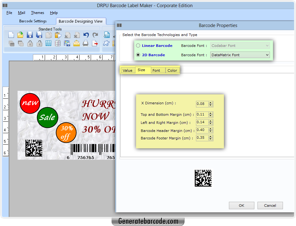 Screenshots of Barcode Generator Software Corporate Edition ...