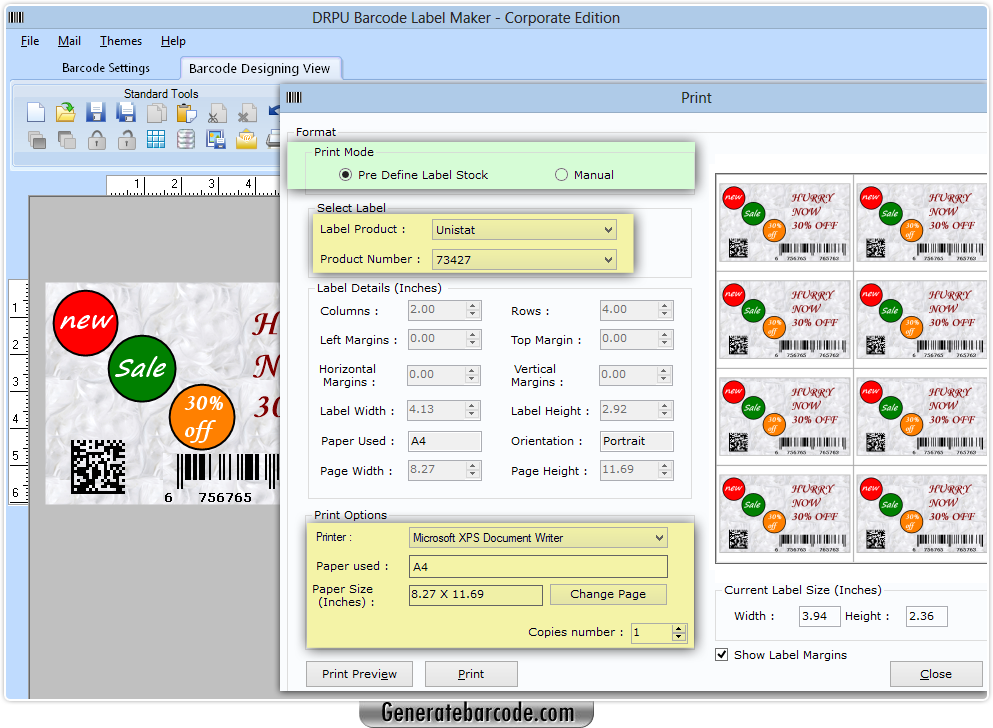 Screenshots of Barcode Generator Software Corporate Edition ...