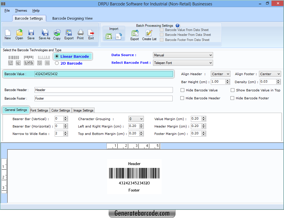 Barcode generator software for warehousing industry screenshots - GenerateBarcode