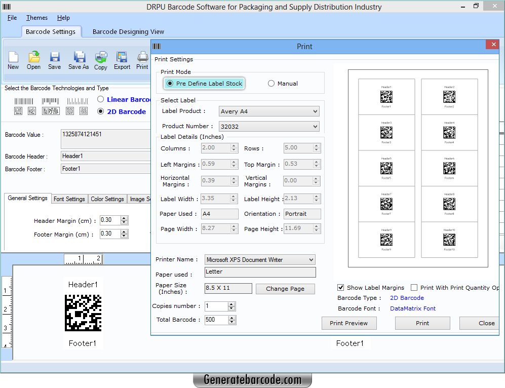 Screenshots of Barcode Generator Software for Packaging Industry - GenerateBarcode