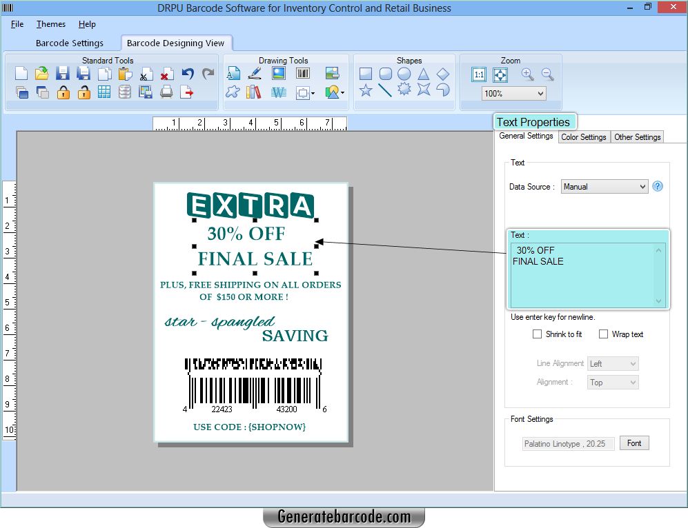 Screenshots of Barcode generator software for inventory control ...