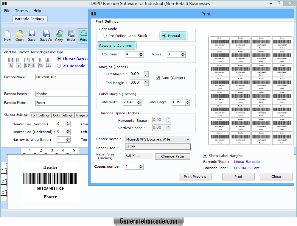 Barcode generator software standard screenshots - GenerateBarcode